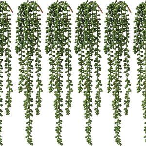 Kitchen | 6 Pcs Artificial Succulents Hanging Plants Fake String Of Pearls Greenery Plant | Poshmark